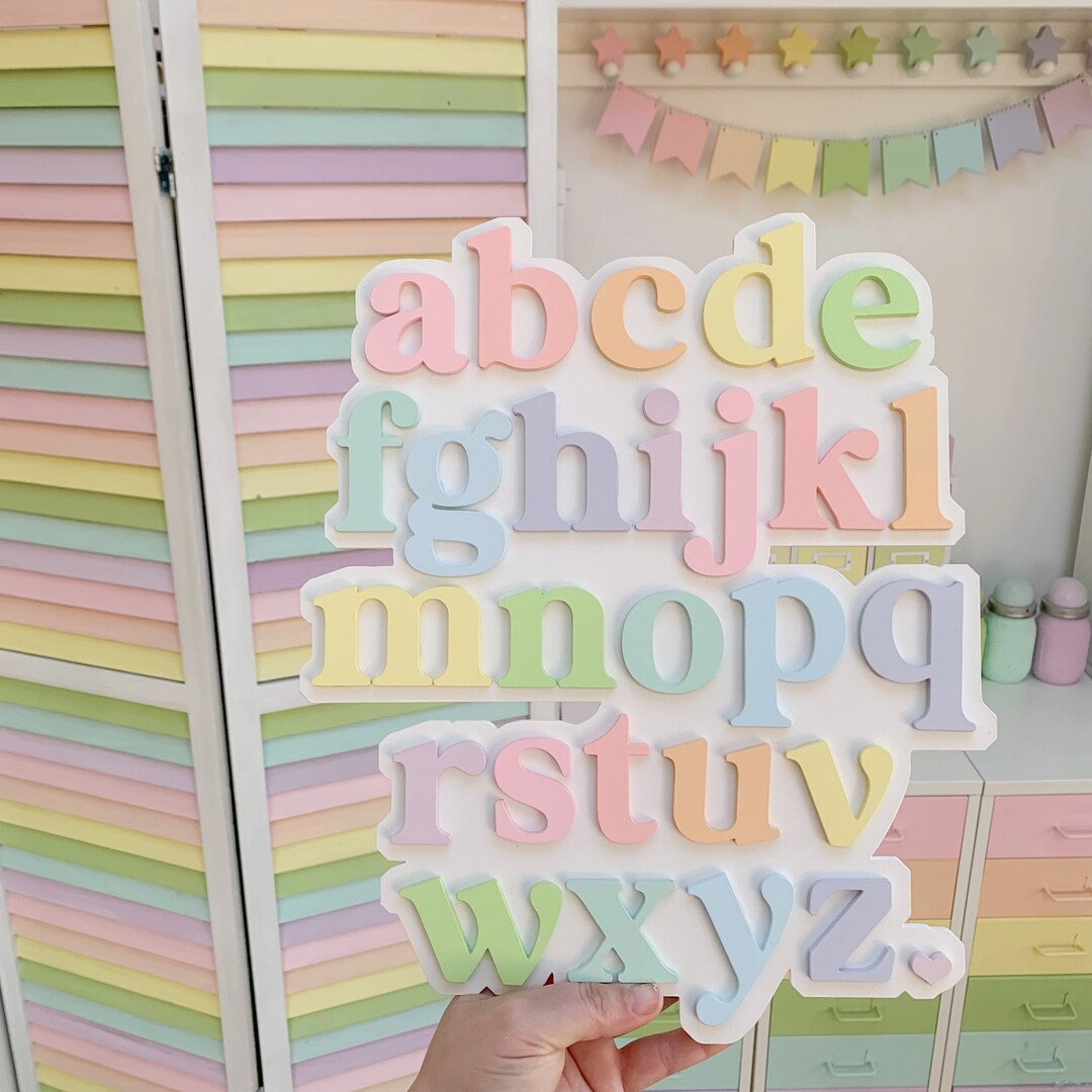 Alphabet Sign, Abc Sign, Nursery Decor, Pastel Nursery Decor, New Baby ...