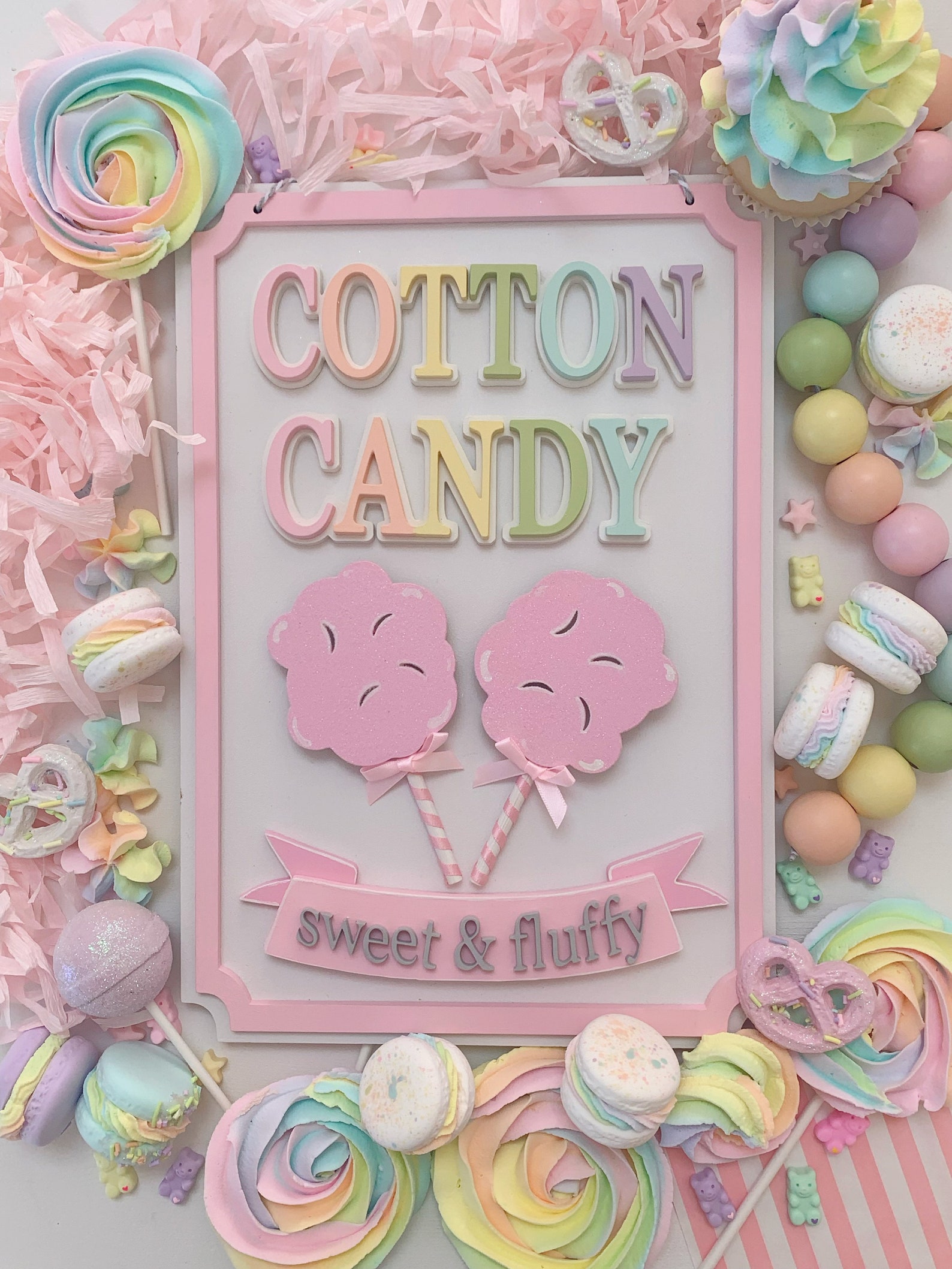 Cotton Candy Sign, Candy Floss Sign, Carnival Party, Candyland Party ...