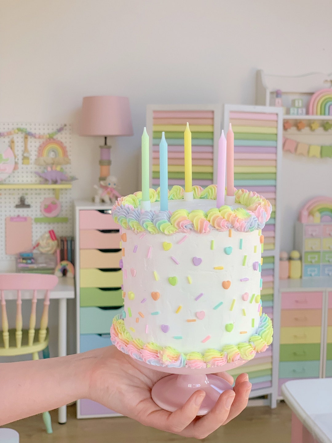 Fake Cake, Faux Cake, Fake Bakes, Rainbow Cake, Cake Prop, Birthday ...