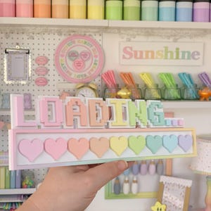 Loading Sign, Loading Bar, Pastel Gaming Decor, Desk Decor, Peg Board ...