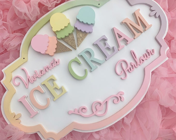 Ice Cream Parlour Sign Ice Cream Sign Ice Cream Shop Sign | Etsy
