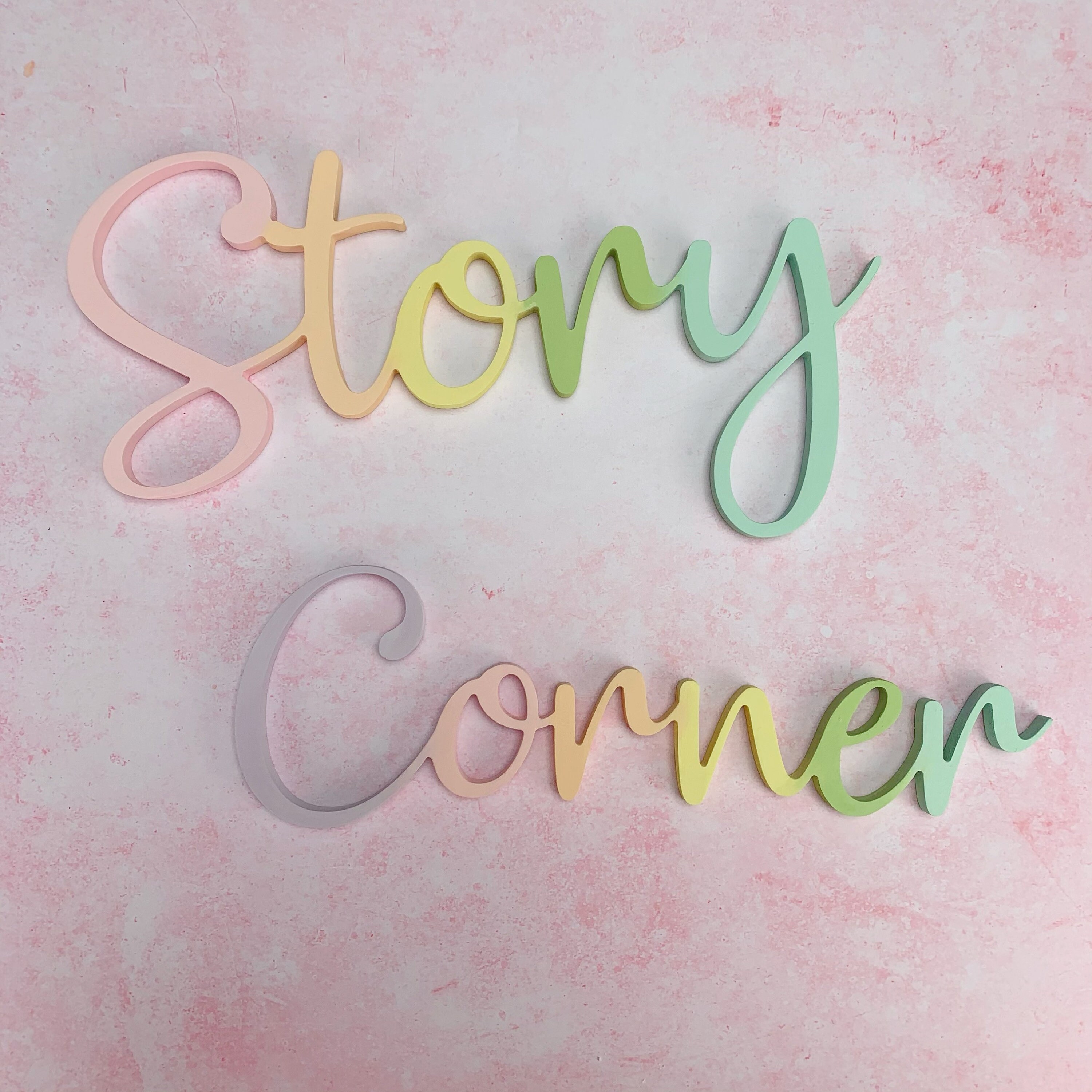 Story Corner, Personalised Name, Personalised Sign, Wall Words, Rainbow ...