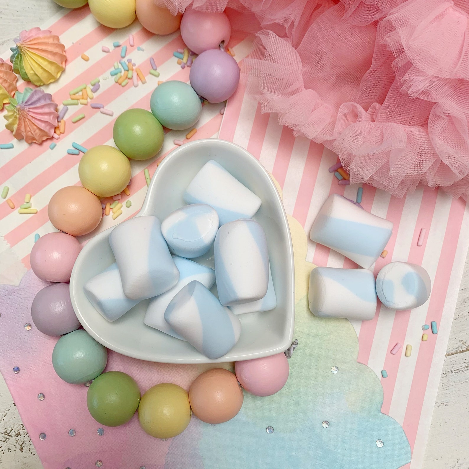 Fake Marshmallows Marshmallows Fake Candy Faux Sweets | Etsy