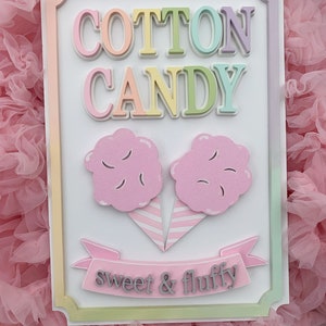Cotton Candy Sign, Candy Floss Sign, Carnival Party, Candyland Party ...