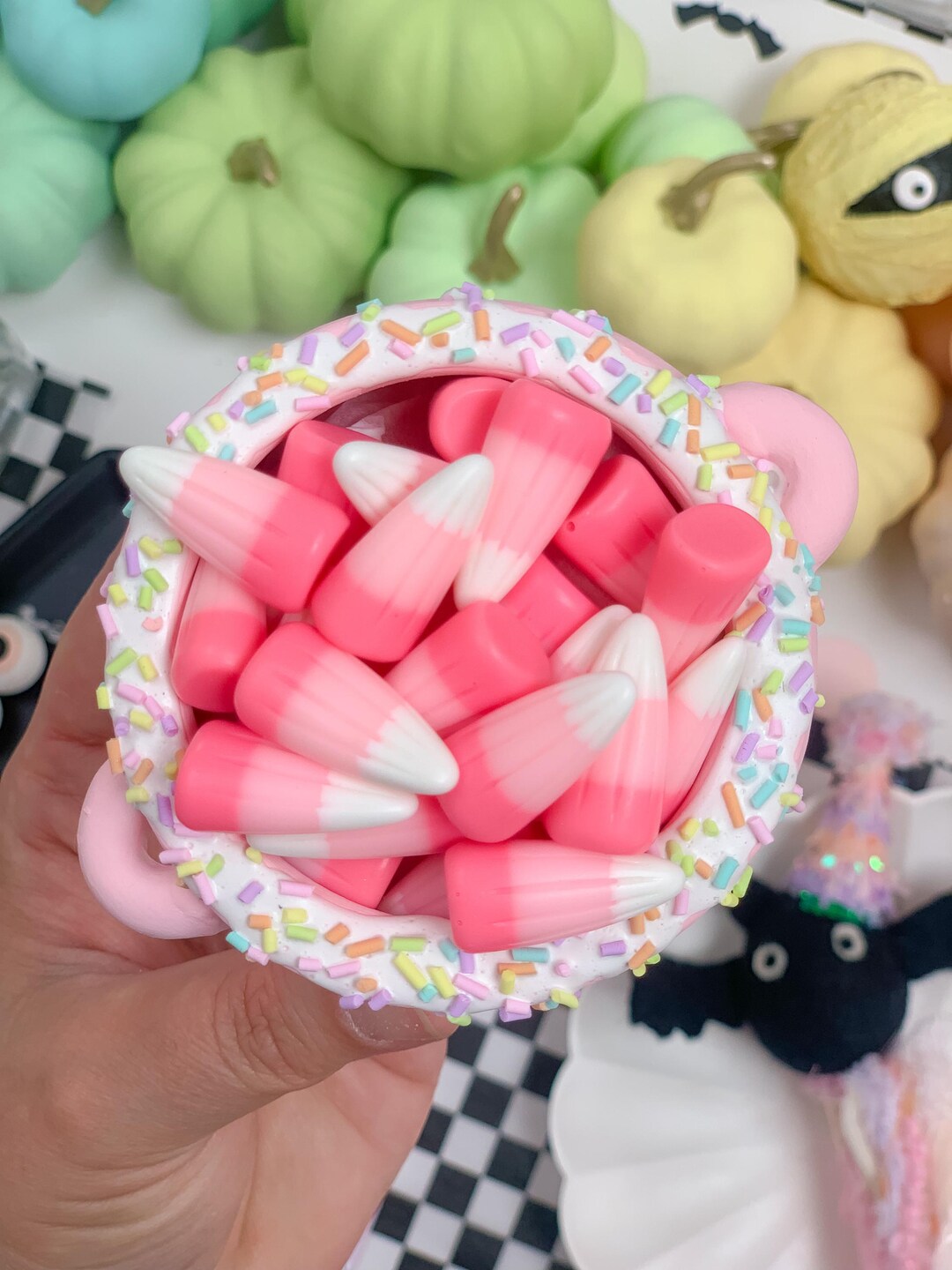 Fake Resin Candy Corn | Kawaii Halloween Tiered Tray Decor | Faux Candy ...
