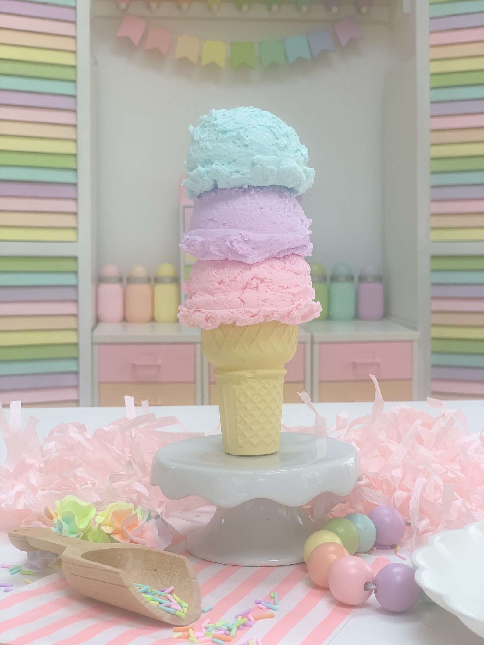 Fake Ice Cream, Artificial Ice Cream, Tiered Tray Decor,food Prop, Soft ...