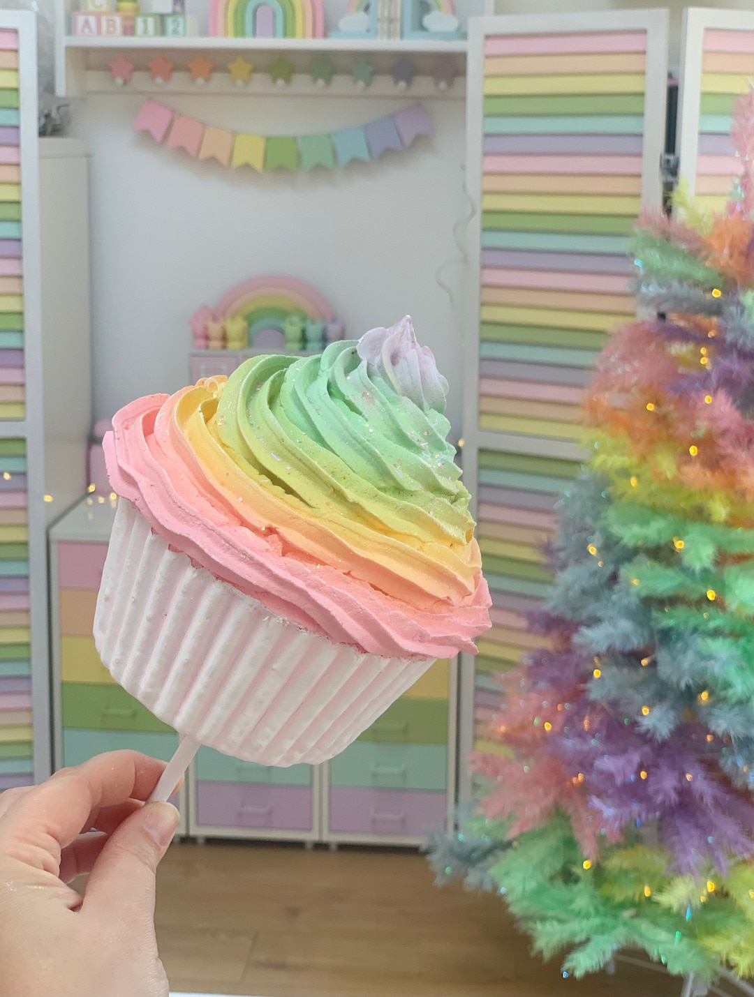 Cupcake Tree Topper, Cupcake Tree Pick, Candy Tree Decor, Giant Cupcake ...