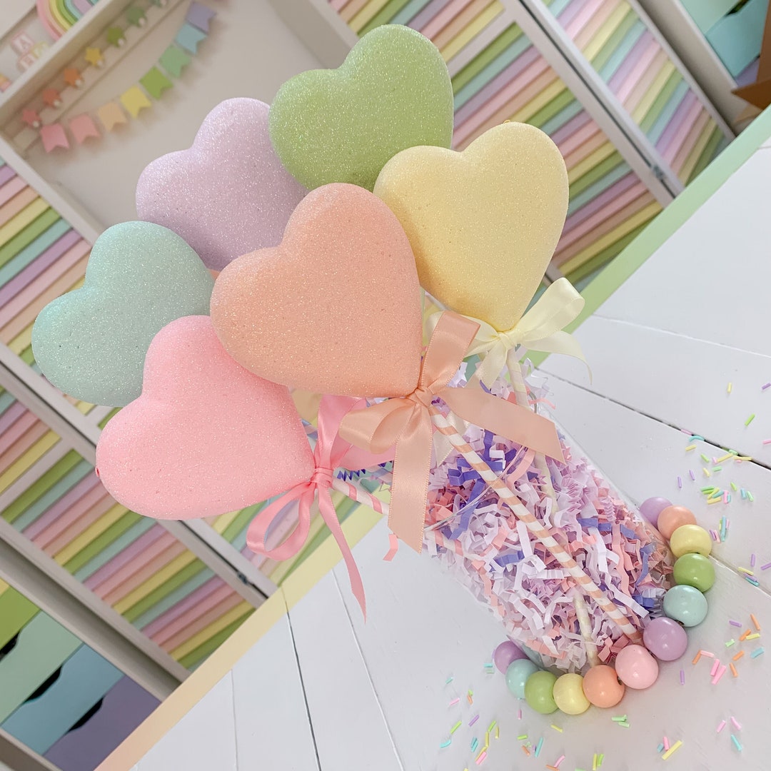 Fake Heart Lollipop, Fake Sucker, Candy Party Prop, Candy Centrepiece ...