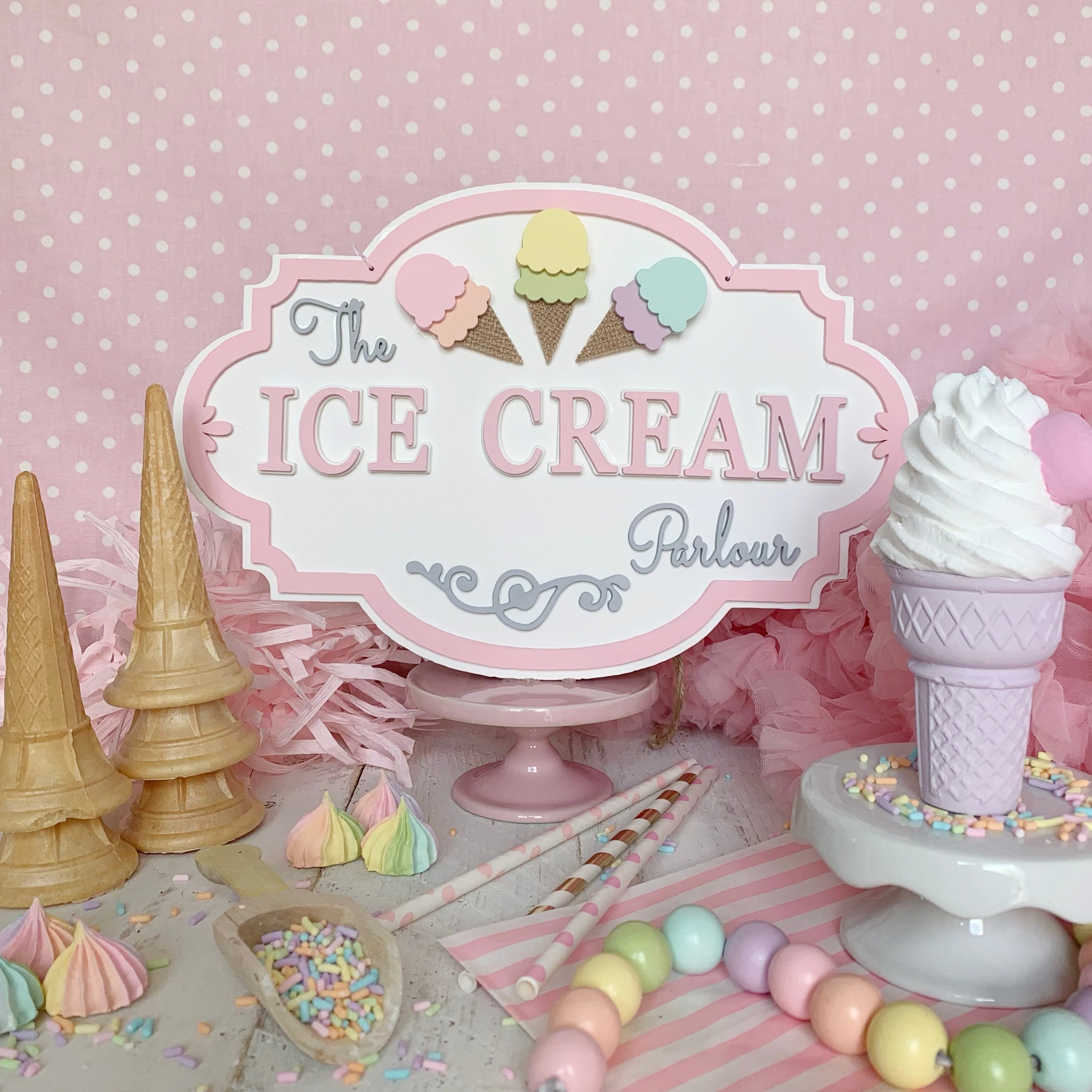 Ice Cream Parlour Sign Ice Cream Sign Ice Cream Shop Sign - Etsy UK