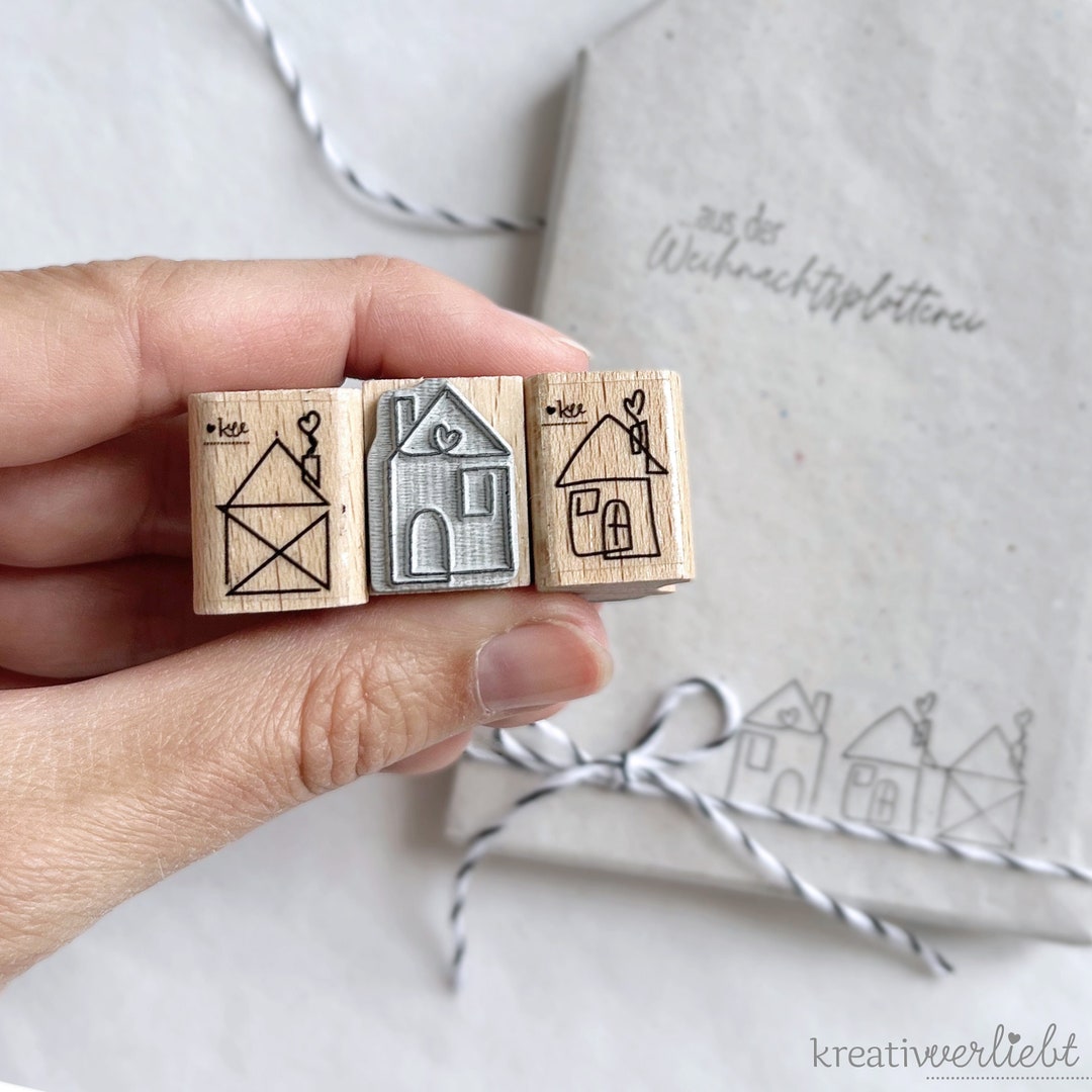 Stamp Houses, Set of 3, Houses - Etsy