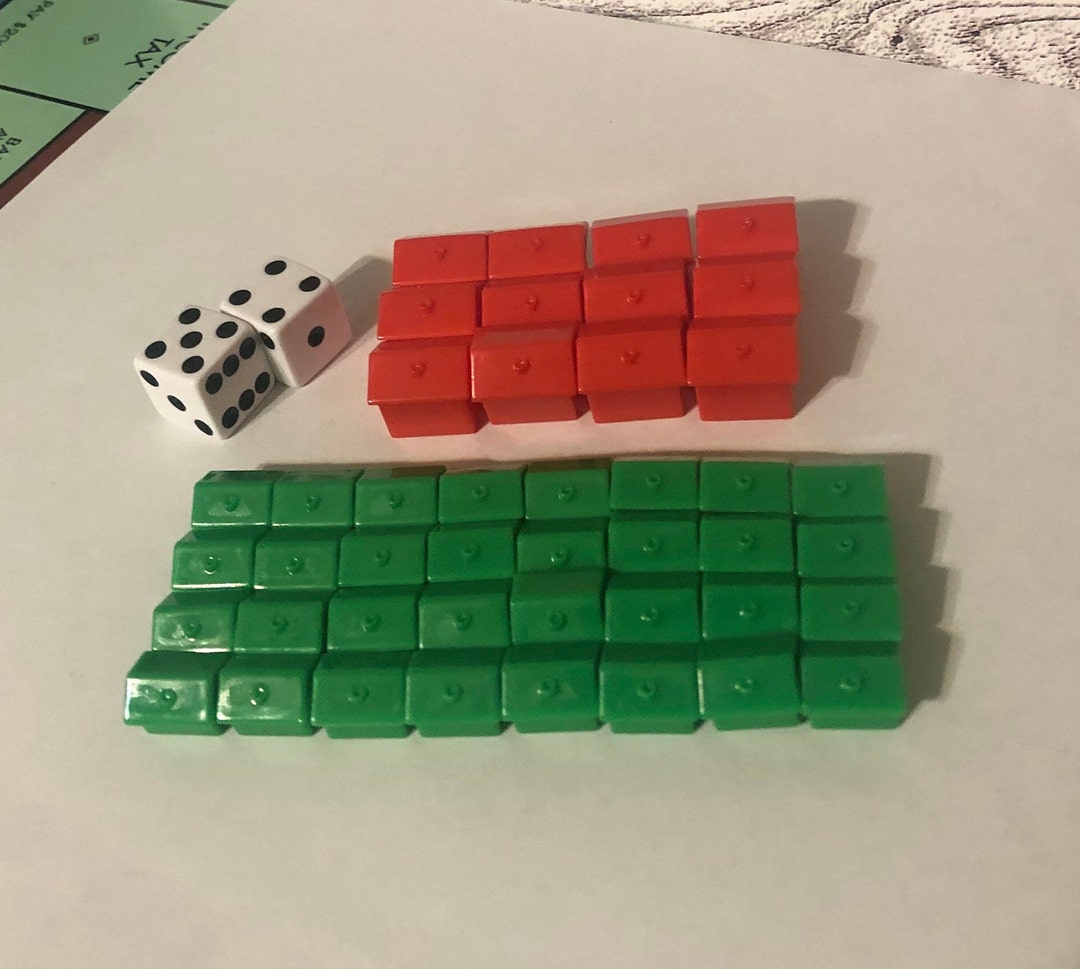 New Monopoly House and Hotel Set, Monopoly Game Pieces, Replacement ...