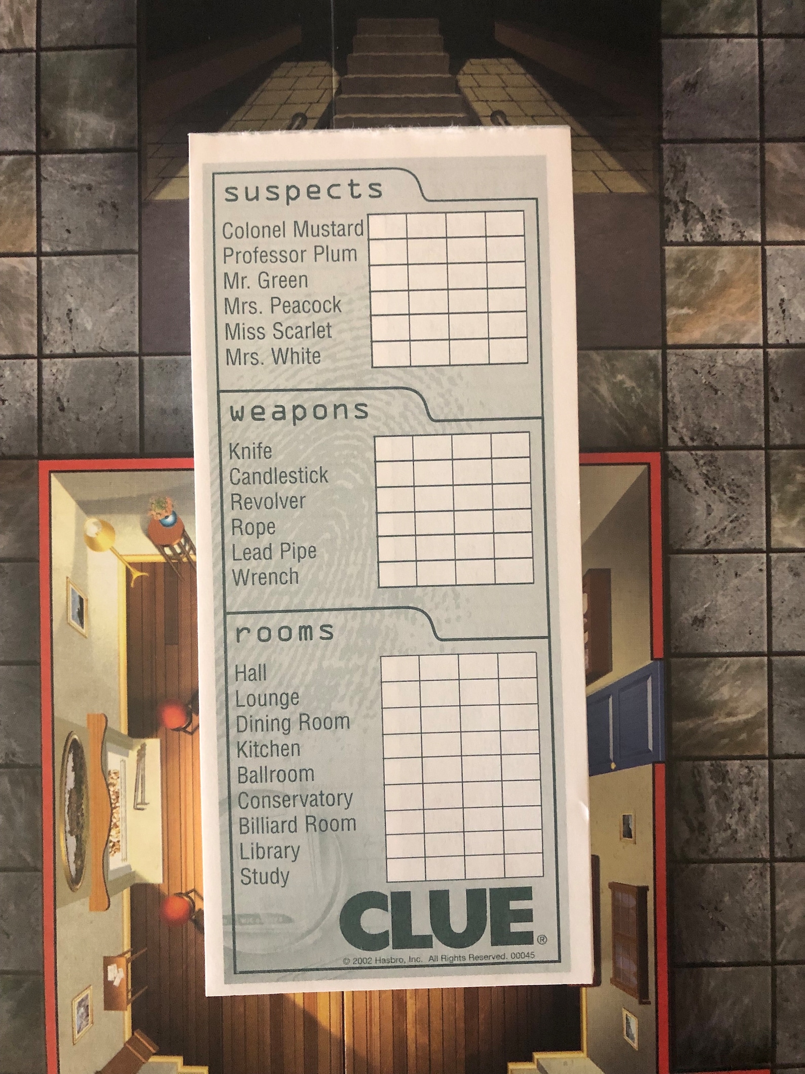 Vintage Clue Game Suspect Sheets: Detective Score Log - Etsy