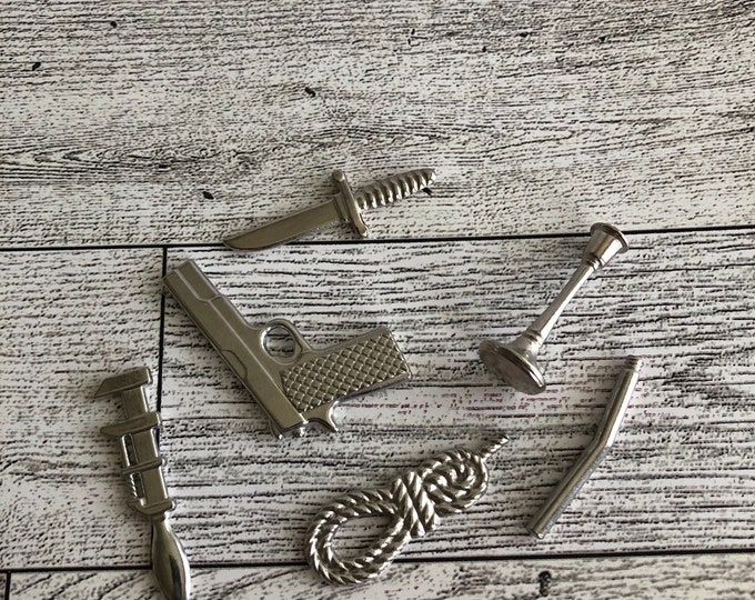 Vintage Clue Game Weapons, Full Set Vintage Clue Weapons Clue Game ...