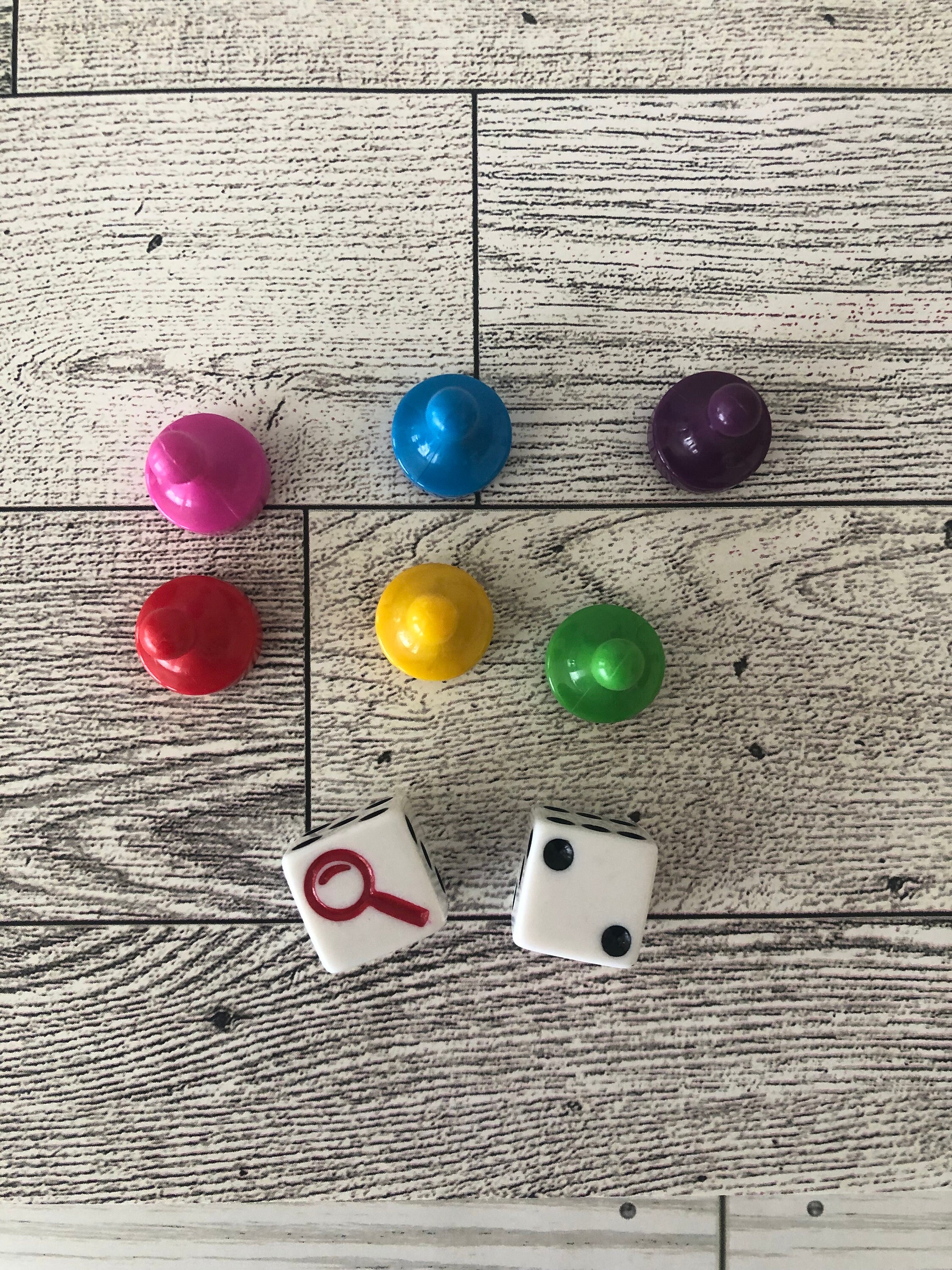 Set of Clue Suspect Tokens, Game Moving Pieces, Game Tokens, Clue Board ...