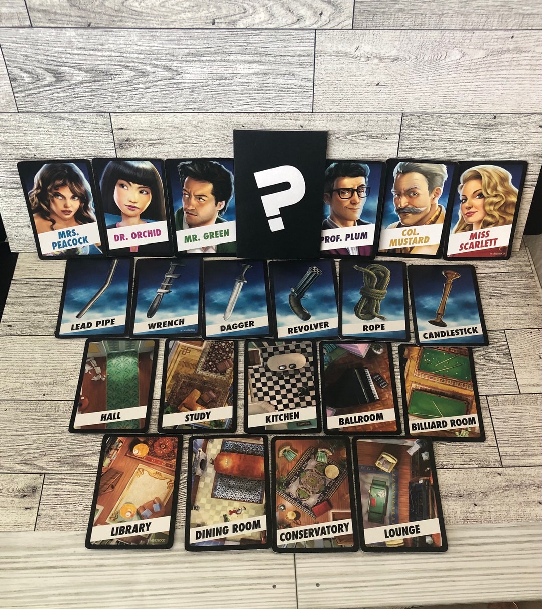 Clue Board Game Replacement Card Set, Clue Replacement Cards, Clue ...