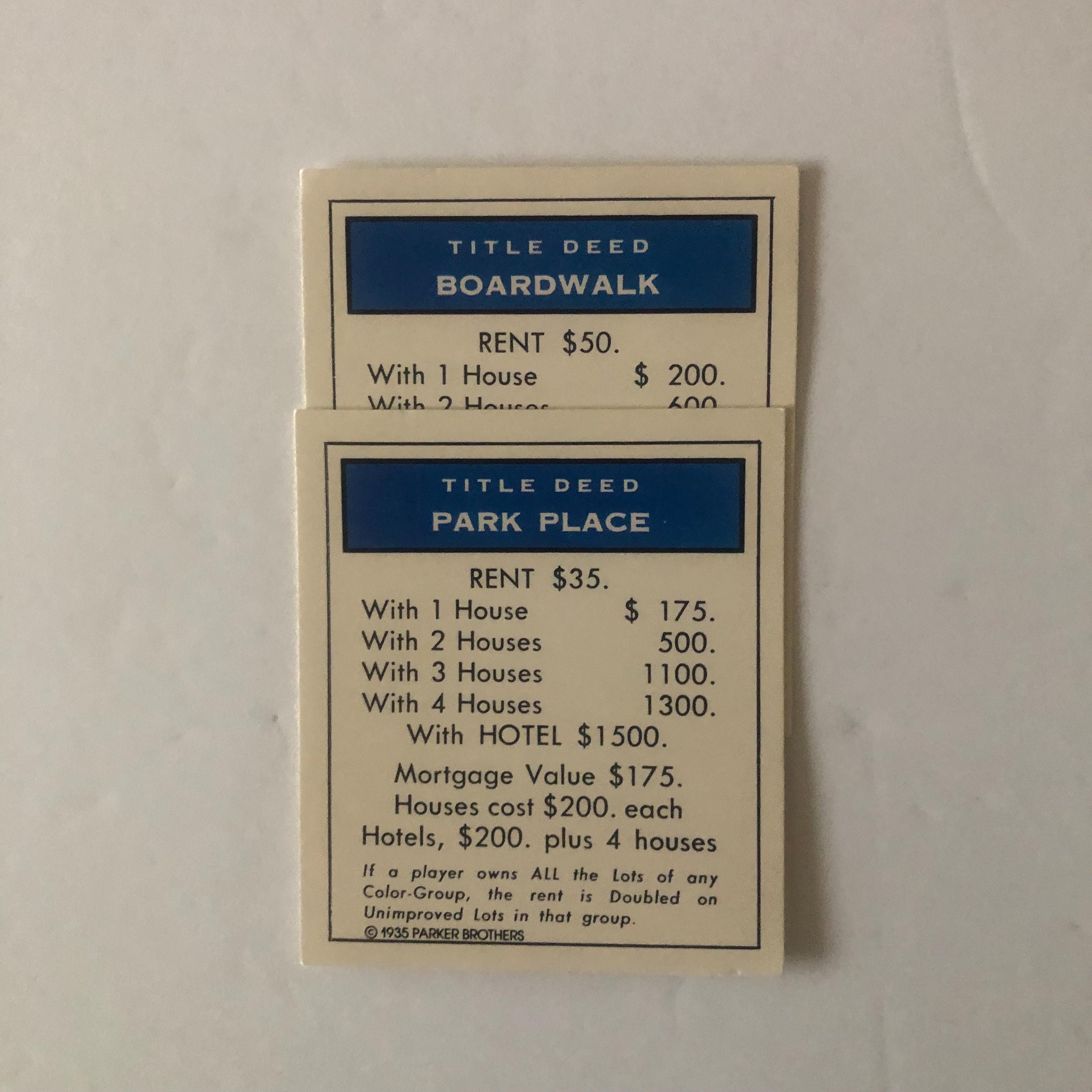 Vintage Parker Brothers Monopoly Title Deed Cards - You Pick - Etsy
