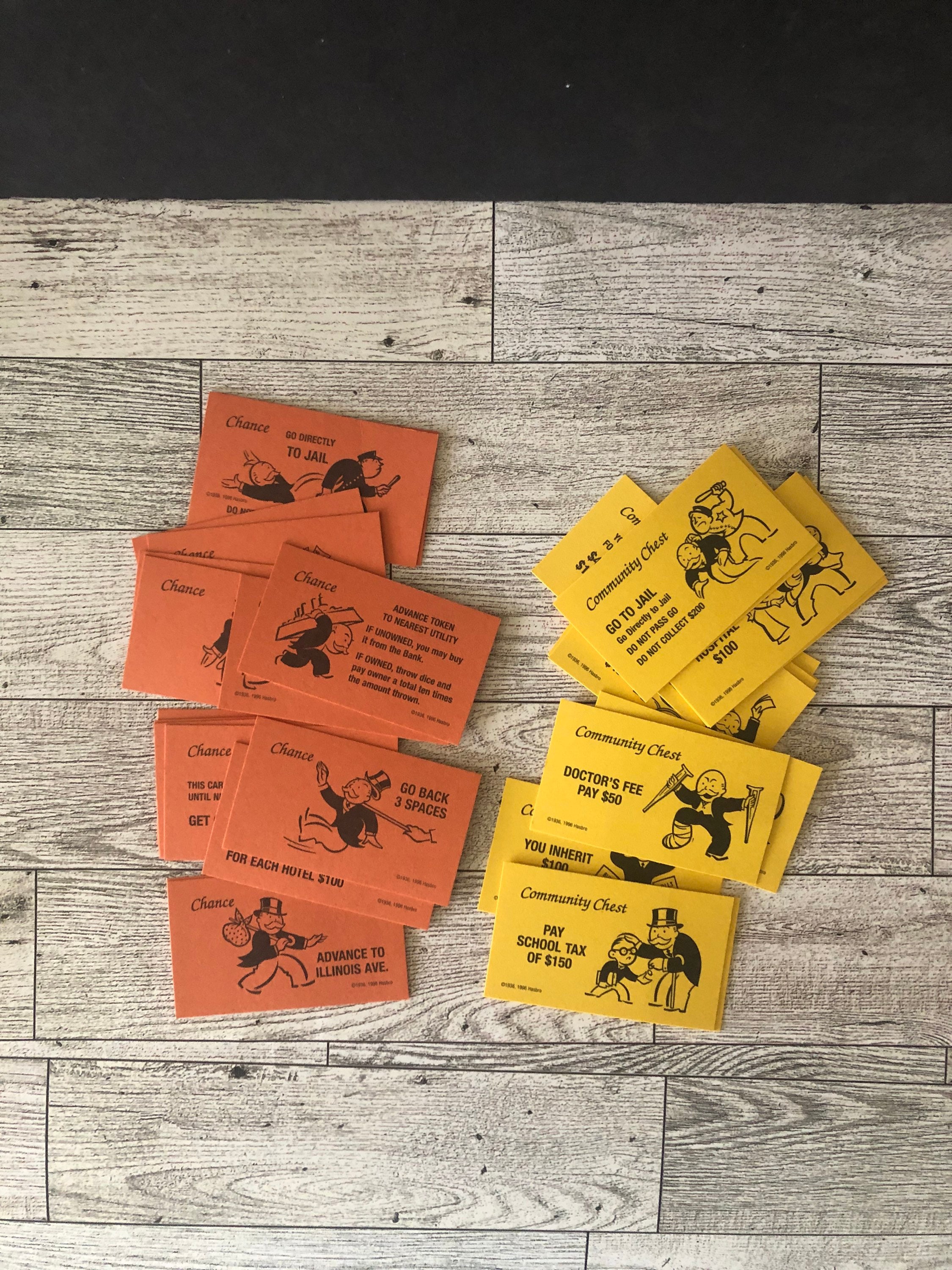 Monopoly Community Chest and Chance Cards, Monopoly Board Game Replace ...