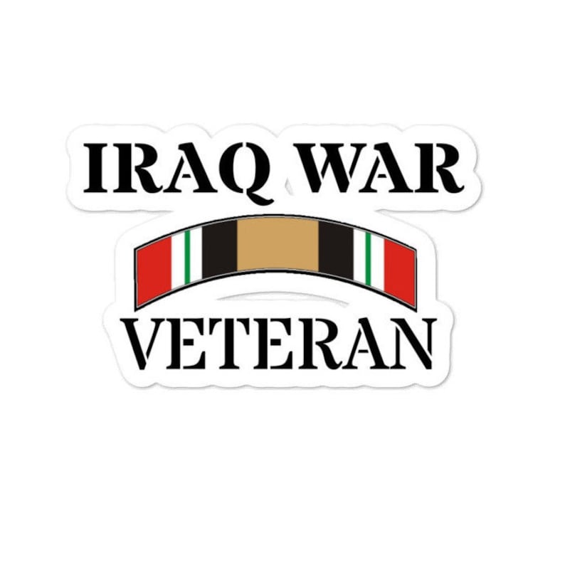 Iraq War Iraqi Freedom Veteran Decal Sticker, Iraq War Service Ribbon ...