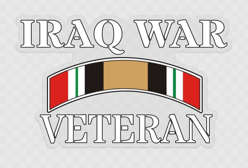 Iraq War Iraqi Freedom Veteran Decal Sticker, Iraq War Service Ribbon ...