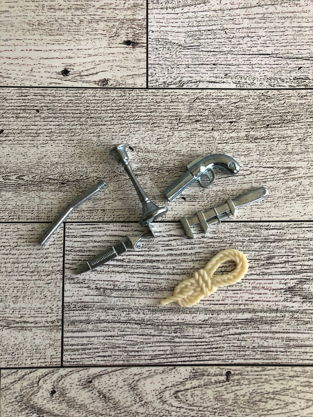 Vintage Clue Game Weapons, Full Set Vintage Clue Weapons Clue Game ...