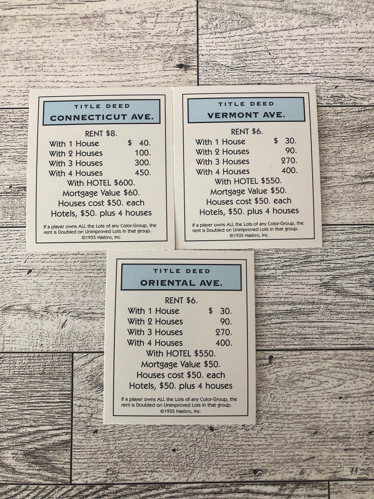 You Pick Monopoly Deed Cards, Vintage Monopoly Title Cards , Monopoly ...