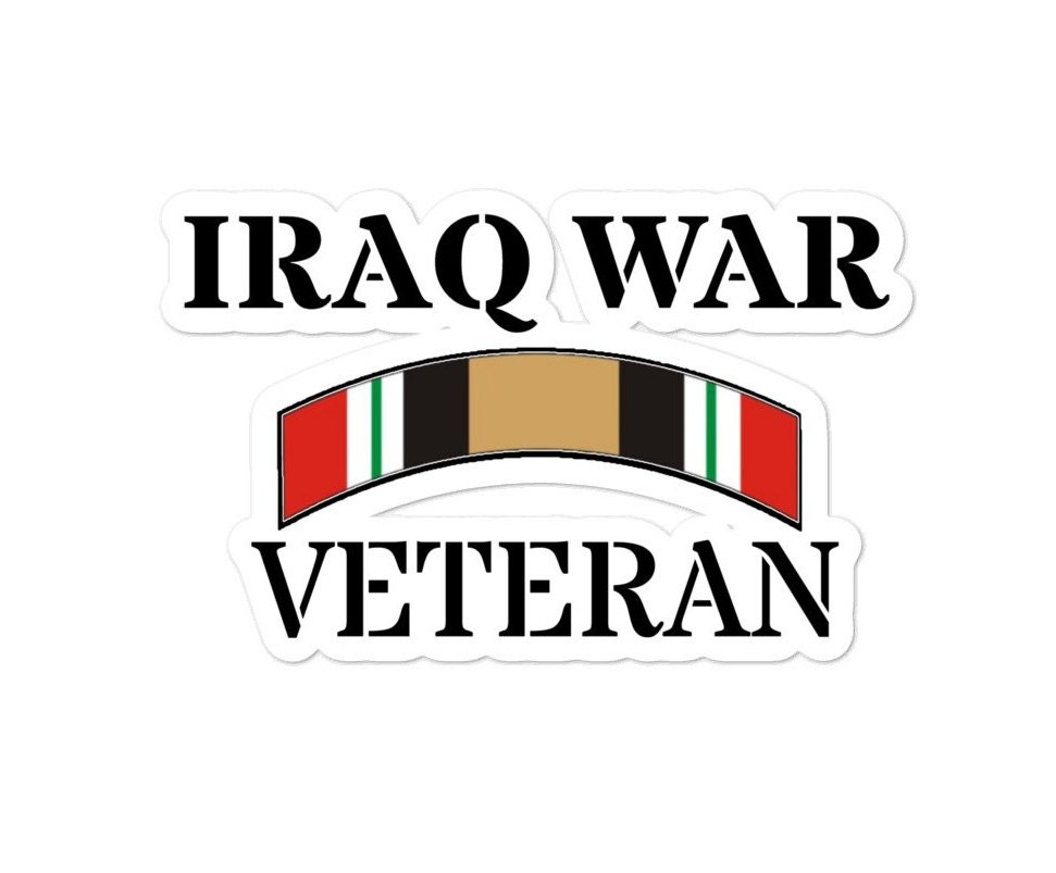 Iraq War Iraqi Freedom Veteran Decal Sticker, Iraq War Service Ribbon ...