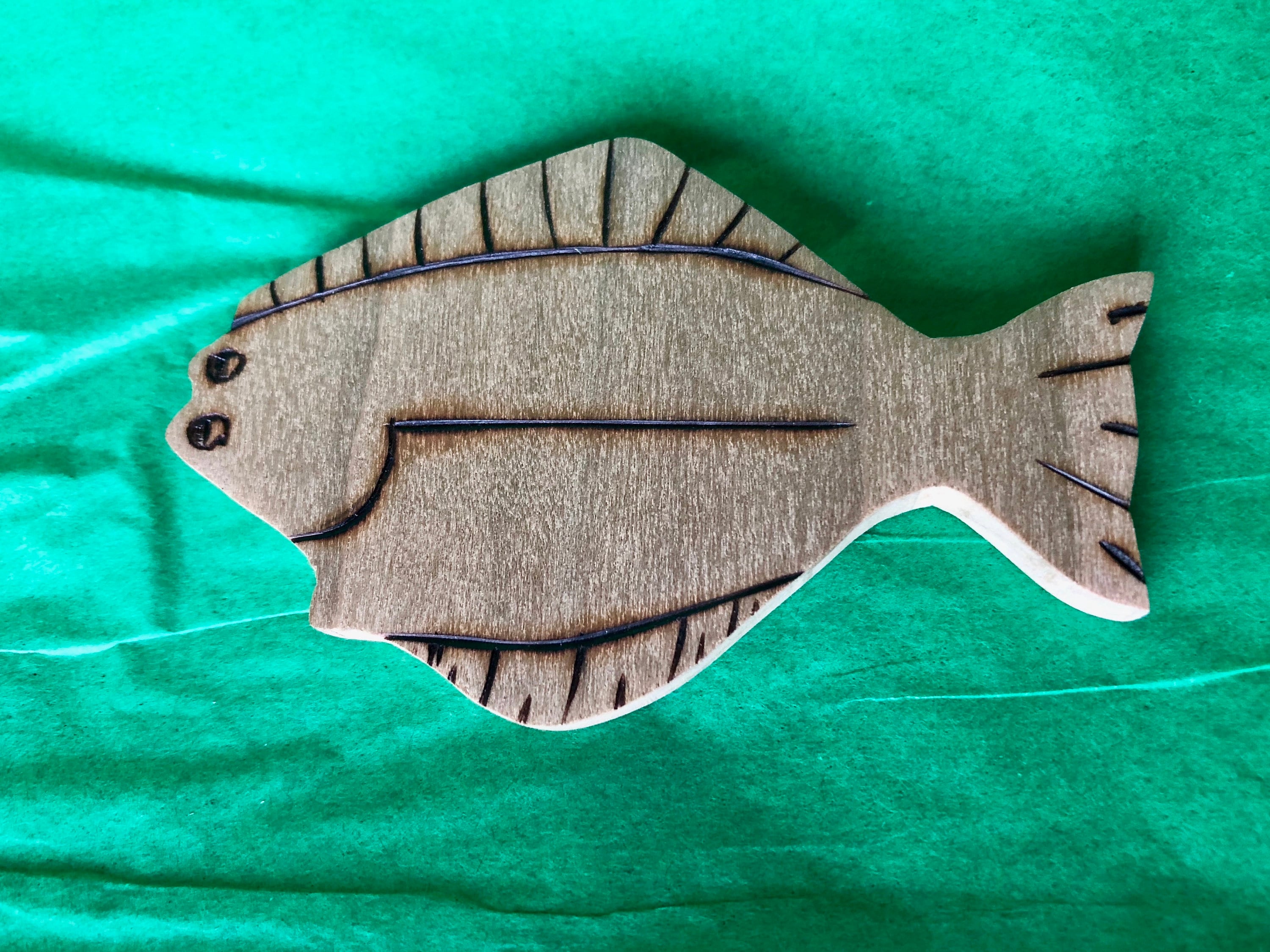 Alaskan Wood Halibut Ornament, Wooden Halibut Fish Ornament, Fish ...