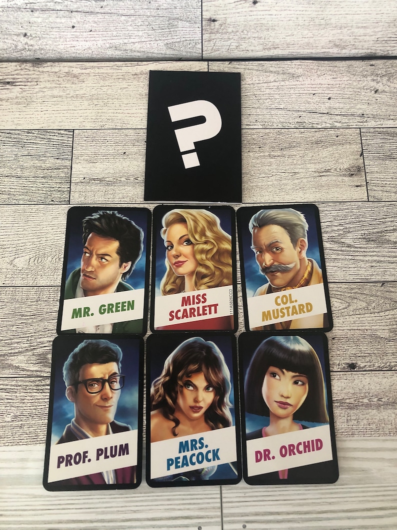 Clue Board Game Replacement Card Set, Clue Replacement Cards, Clue ...