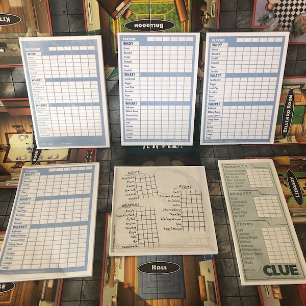 Cluedo Printable Sheets - Etsy UK