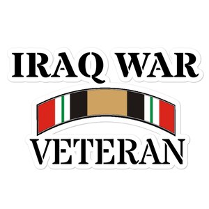 Iraq War Iraqi Freedom Veteran Decal Sticker, Iraq War Service Ribbon ...