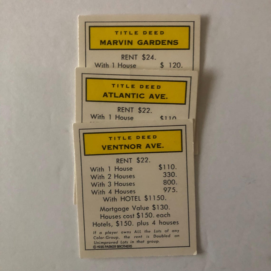 Vintage Parker Brothers Monopoly Title Deed Cards - You Pick - Etsy