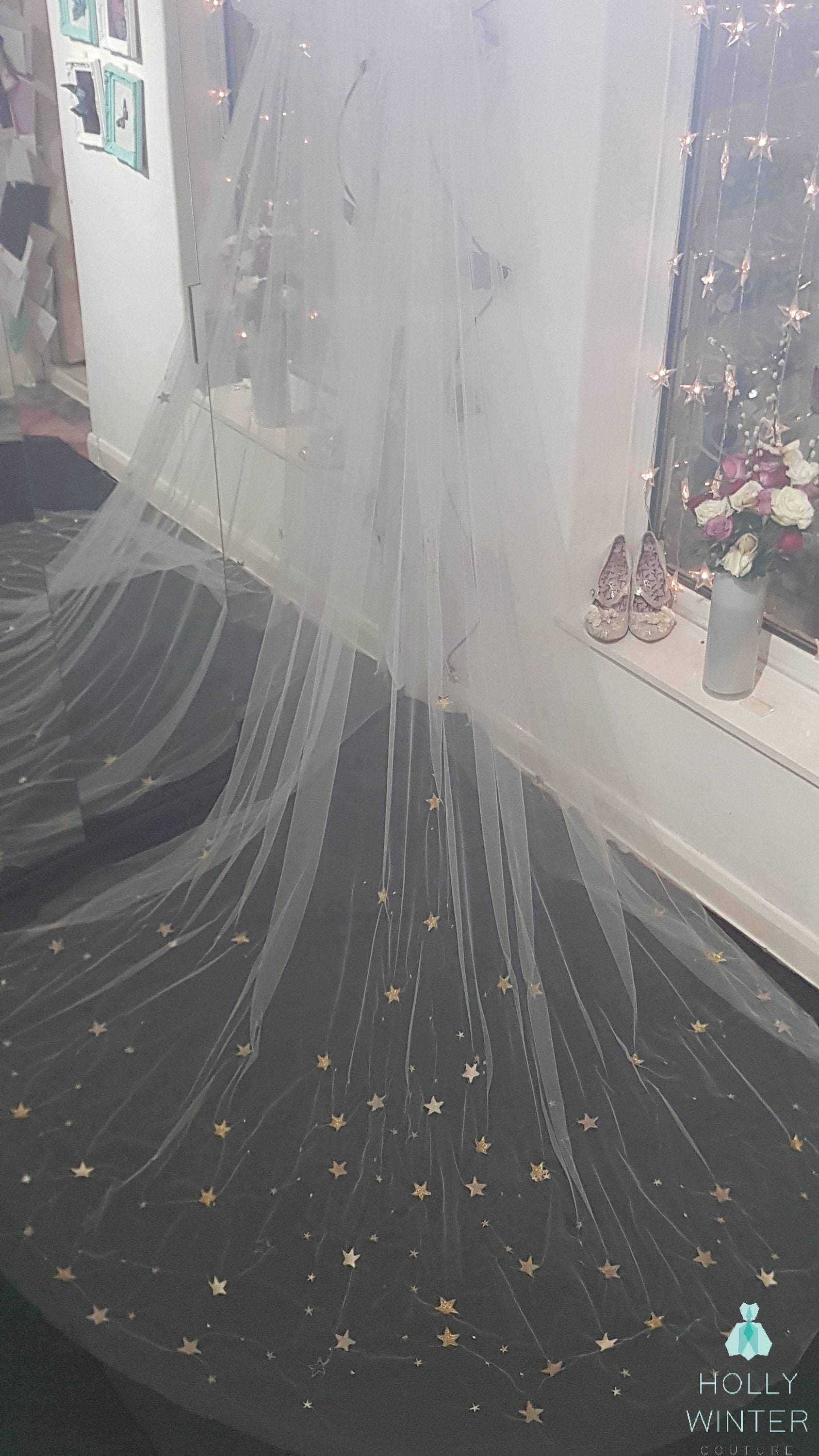 Starry Night Veil: Cathedral Length Ivory Celestial Veil | Etsy
