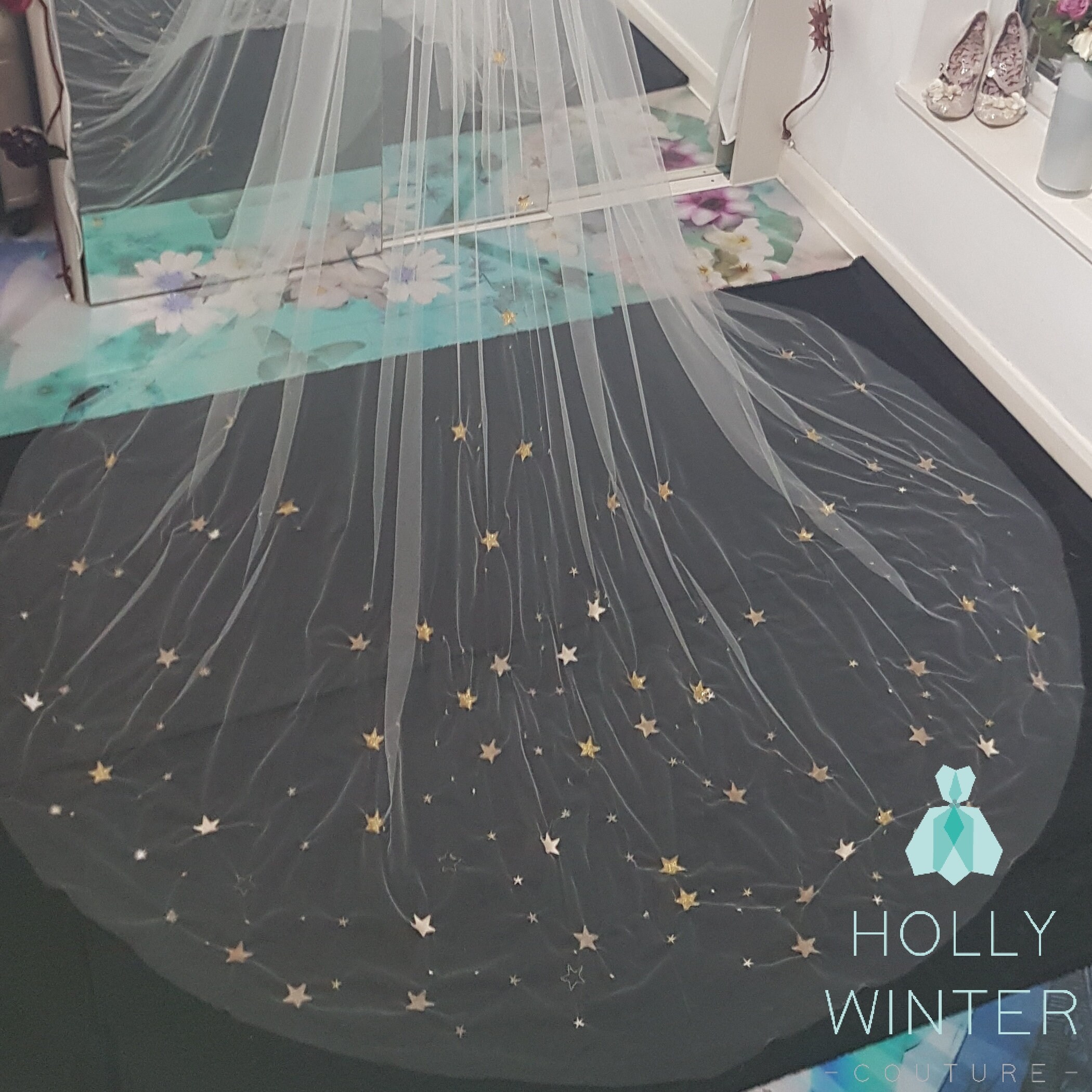 Starry Night Veil: Cathedral Length Ivory Celestial Veil | Etsy