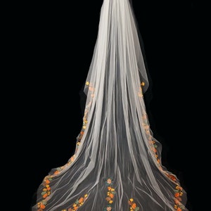 Autumn Queen Pumpkins and Leaves Veil - Etsy