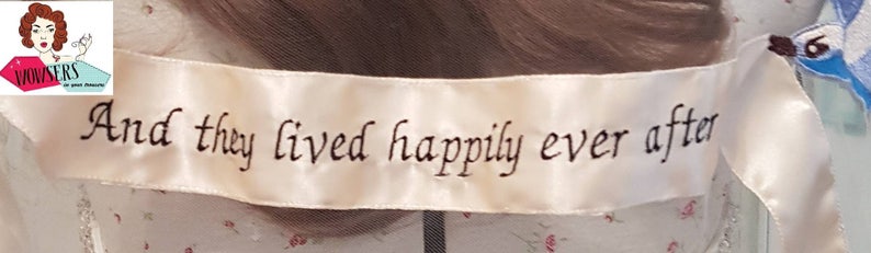 Happily Ever After fairytale embroidered veil in ivory cream | Etsy