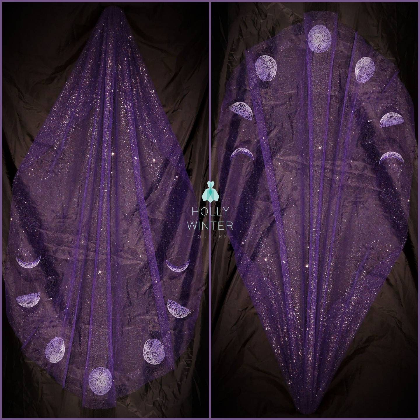 Amethyst Moon Purple Moon Phase Veil - Etsy UK