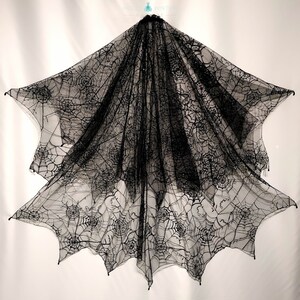 Cobwebs & Crystals Gothic Spiderweb Wedding Fingertip Veil in White or ...