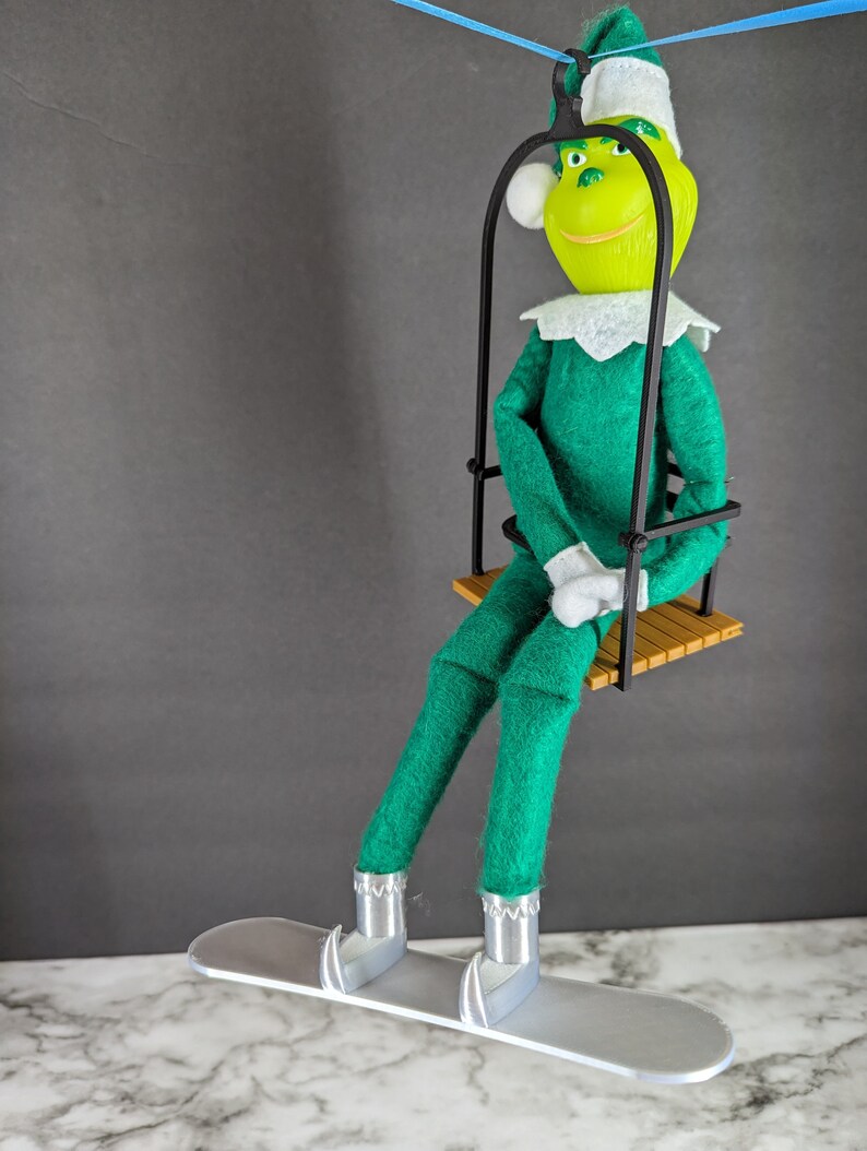 3D Printed Chair Lift With Optional Skis or Snowboard for Christmas Elf ...