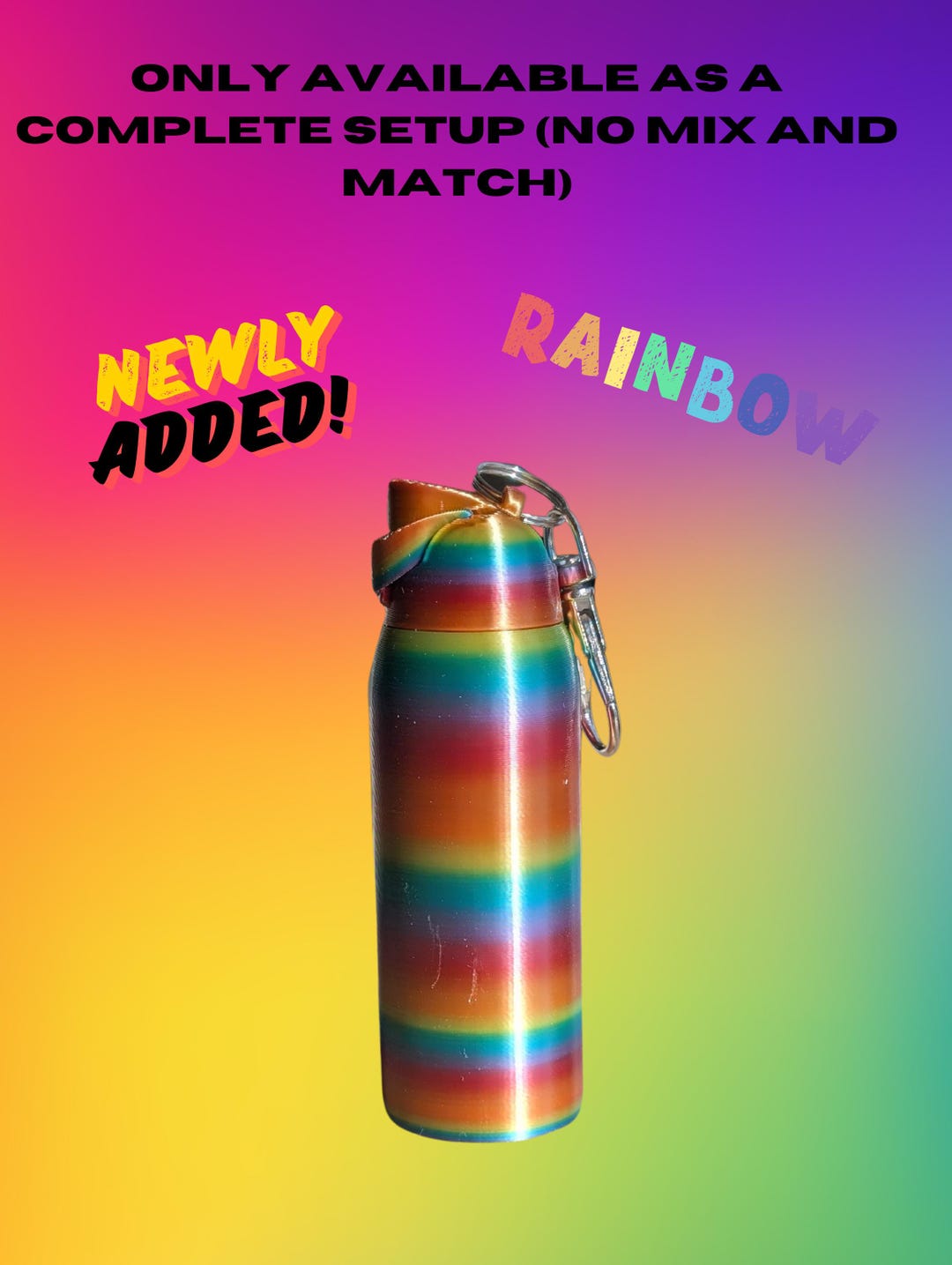 RAINBOW Owala Inspired Tumbler Keychain Lip Balm Chapstick With ...