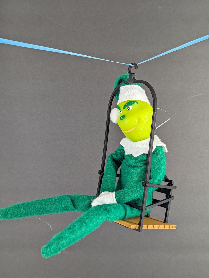3D Printed Chair Lift With Optional Skis or Snowboard for Christmas Elf ...
