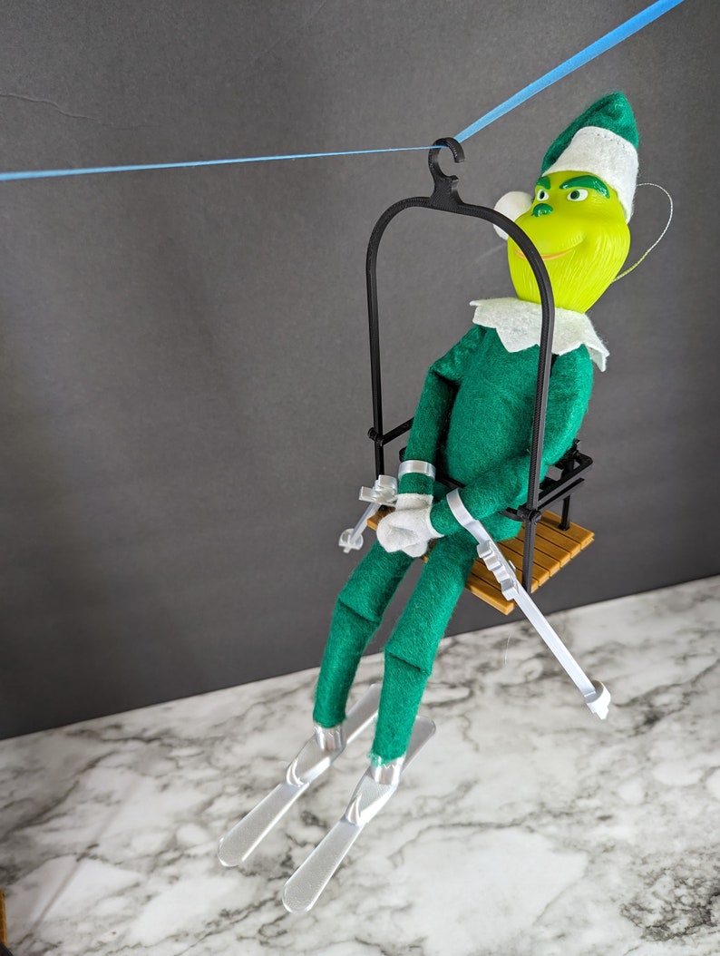 3D Printed Chair Lift With Optional Skis or Snowboard for Christmas Elf ...