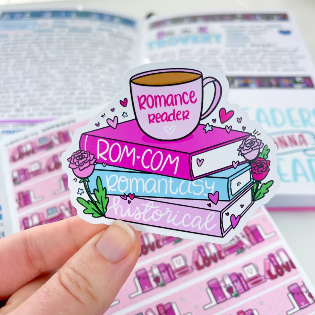 Romance Book Stack Vinyl Decal Sticker Bookish Stickers - Etsy