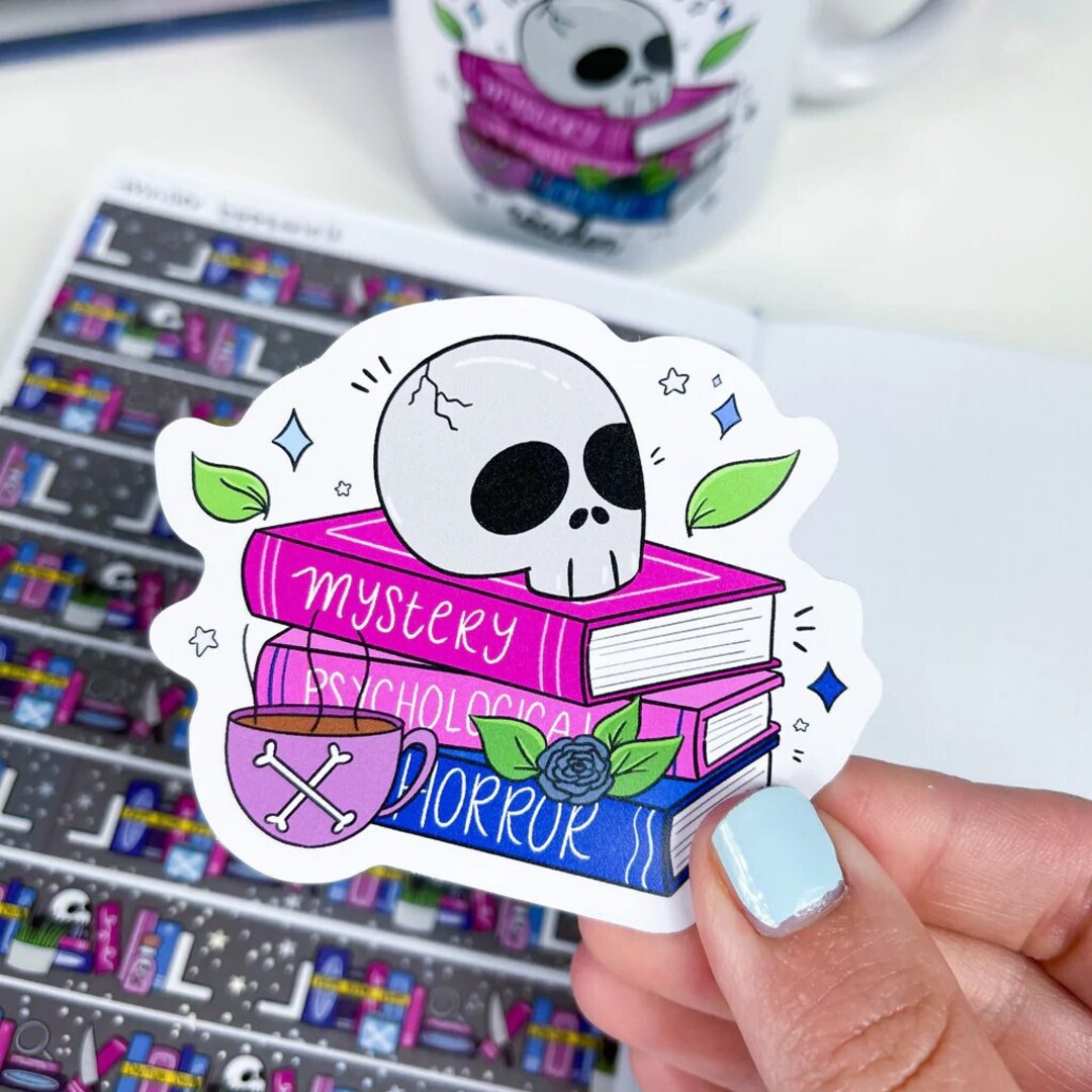 Thriller Book Stack Vinyl Decal Sticker | Bookish Stickers | Reading ...
