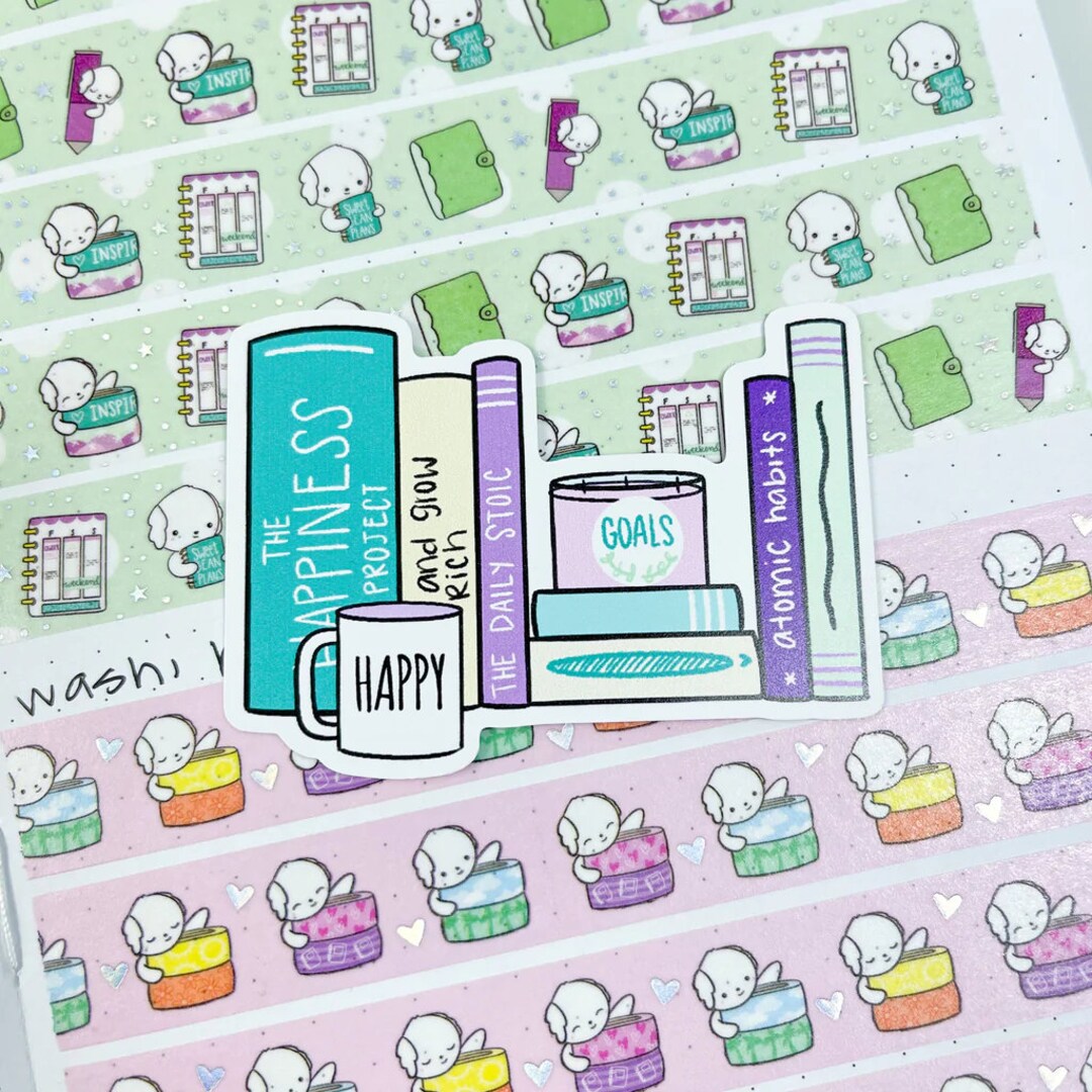 Inspiring Bookshelf Vinyl Decal Sticker | Bookish Stickers | Reading ...