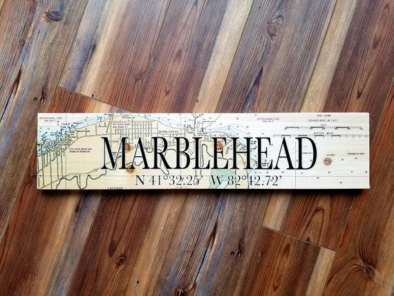 Marblehead Ohio Wood Wall Hanging Maps | Etsy