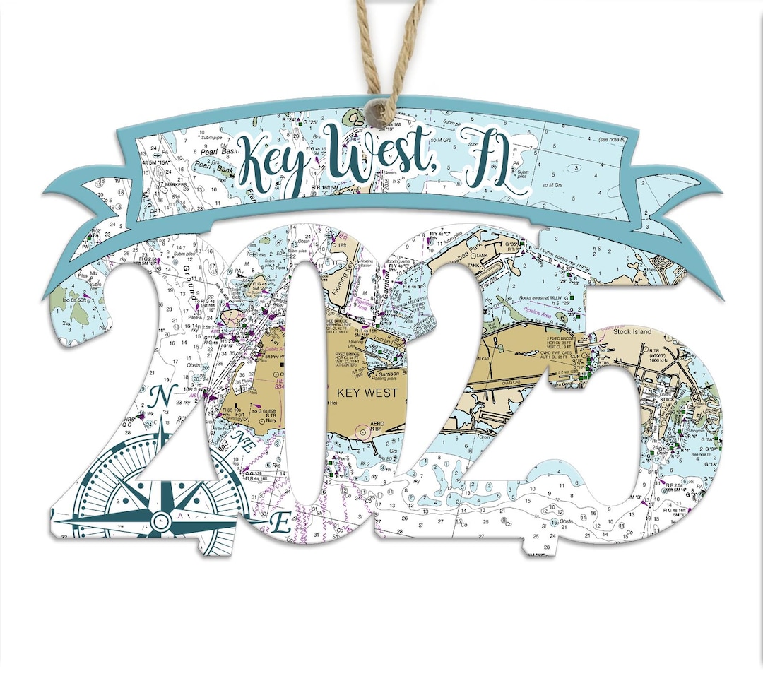 Key West, FL Custom 2025 Shaped Wood Map Ornament - Etsy