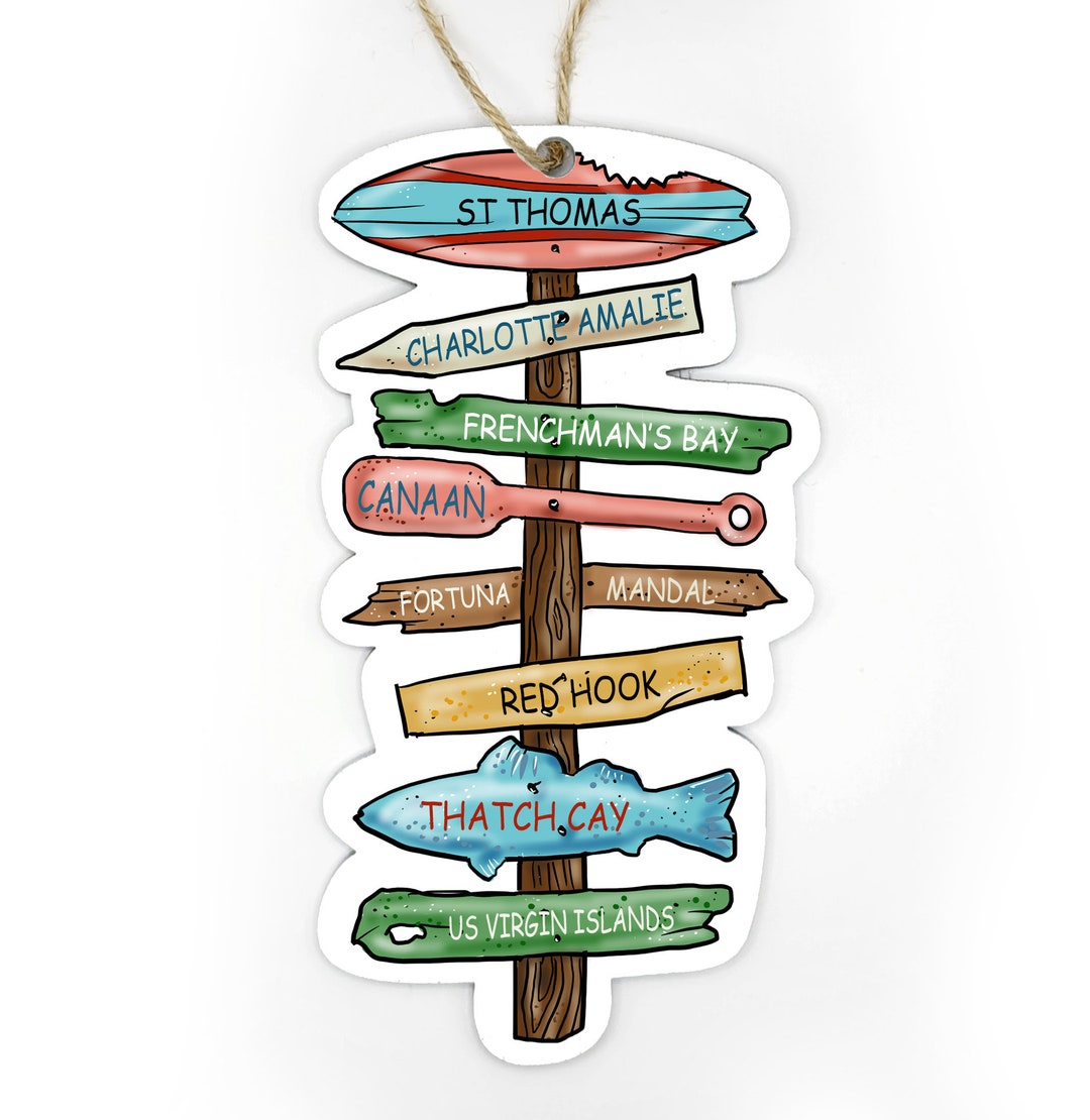 St. Thomas, USVI Driftwood Sign - Wood Ornament - Etsy