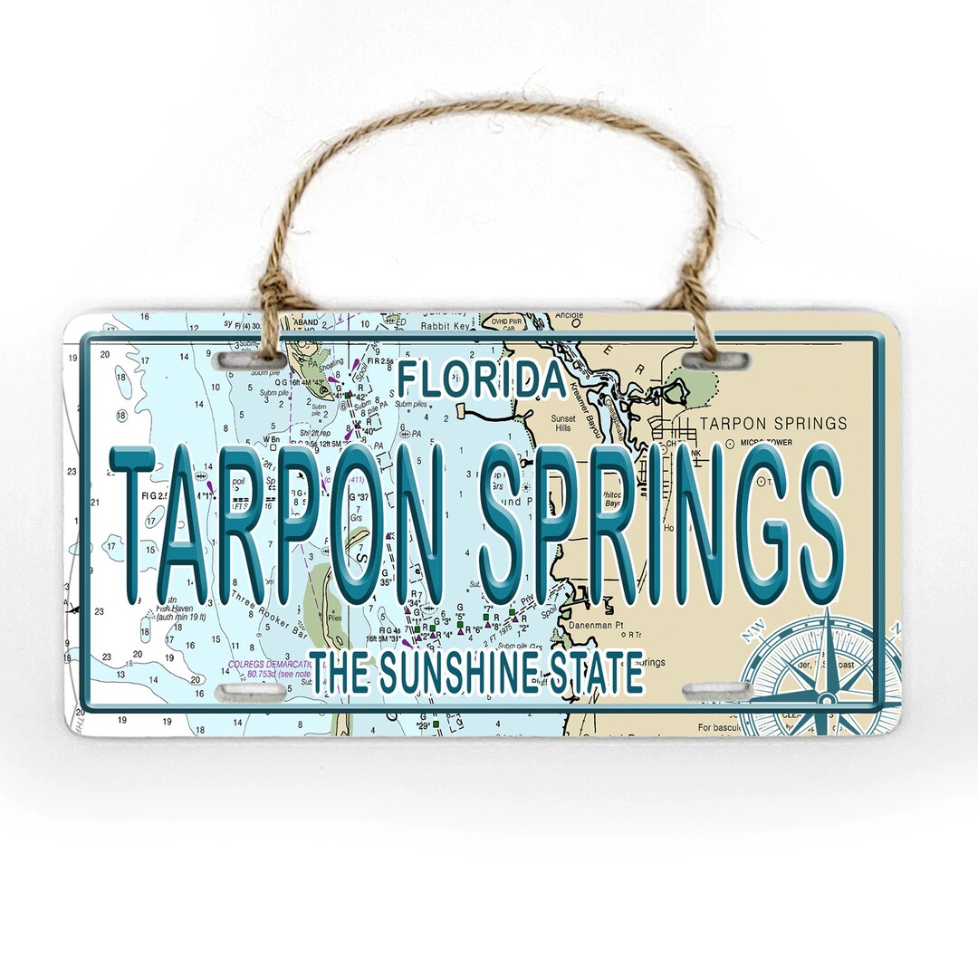 Tarpon Springs, FL Custom License Plate Ornament - Etsy