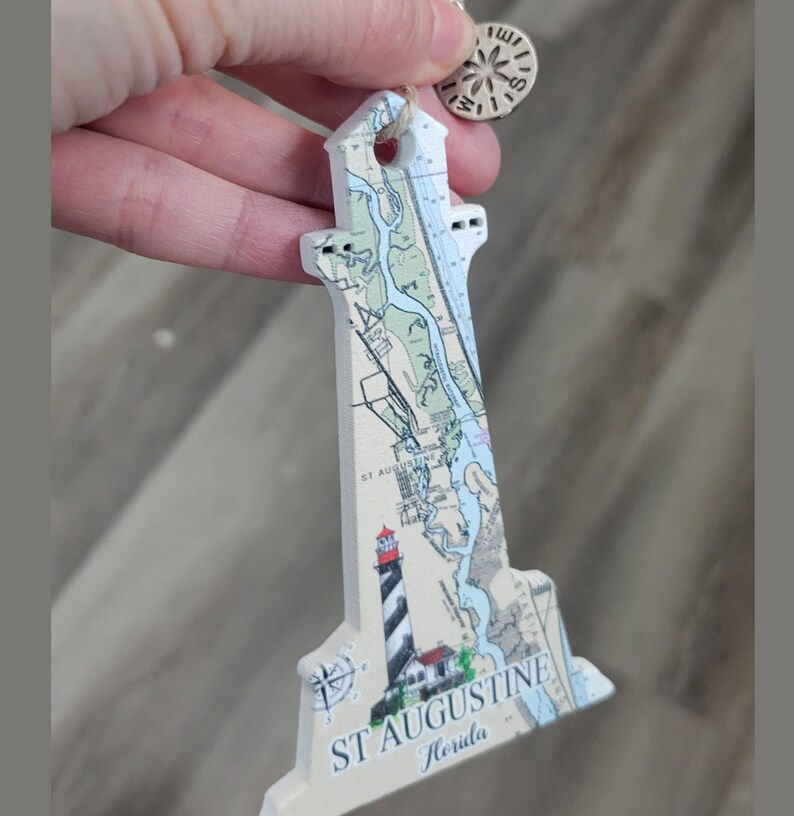 Newport, RI Lighthouse Shaped Wood Map Ornament - Etsy