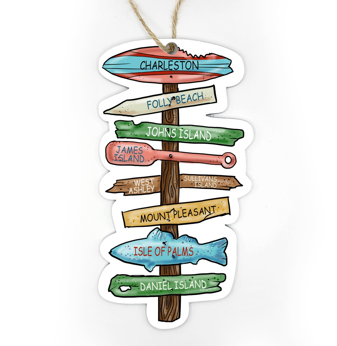 Charleston, SC Driftwood Sign - Wood Ornament - Etsy